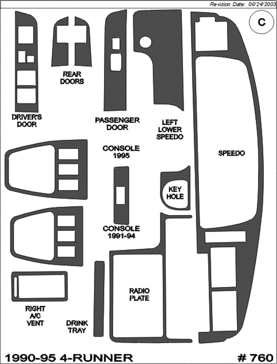 TOYOTA 4-RUNNER INTERIOR DASH TRIM KITS - Direct Car Trim