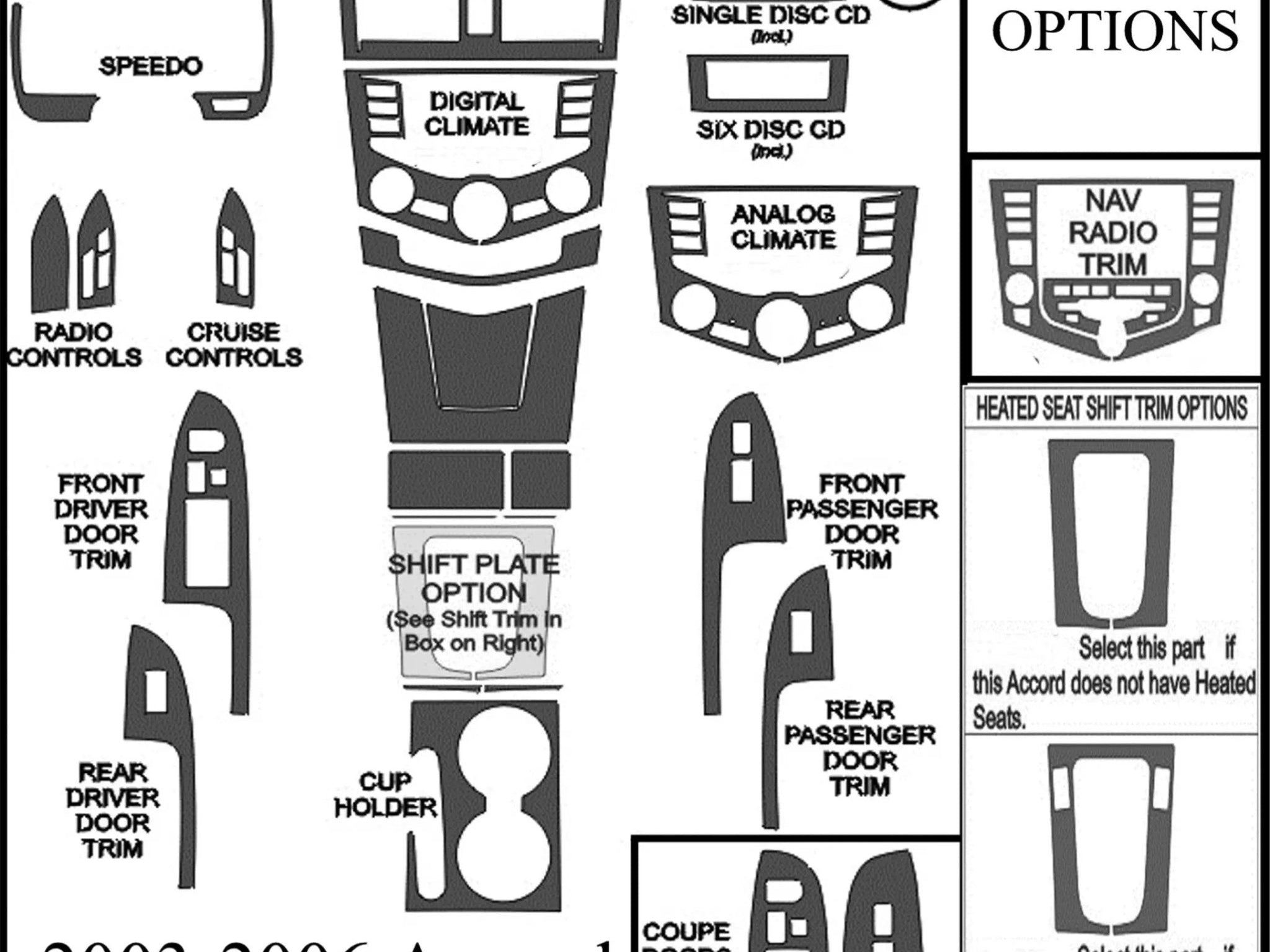 HONDA ACCORD INTERIOR DASH TRIM KITS - Direct Car Trim