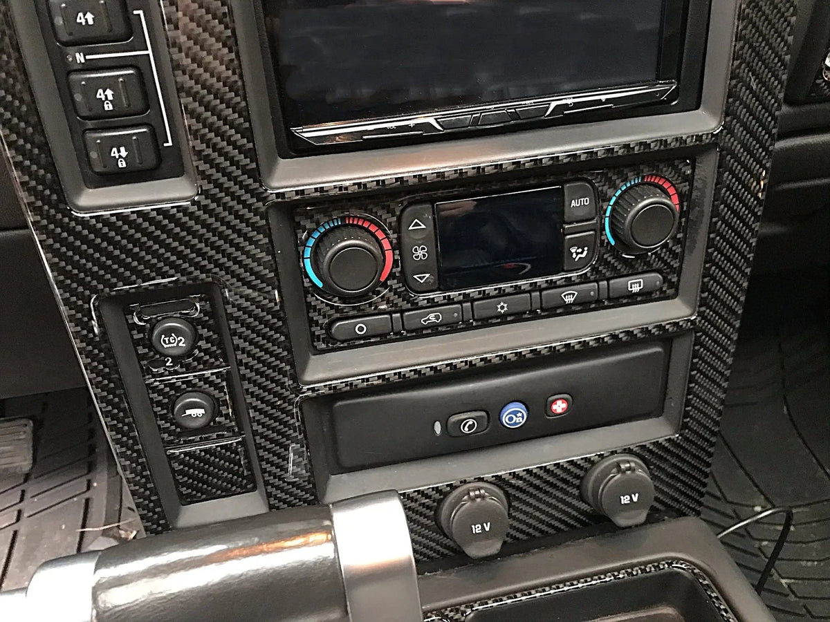 2004-2007 Hummer H2 Real Carbon Fiber Interior Dash Trim Kit