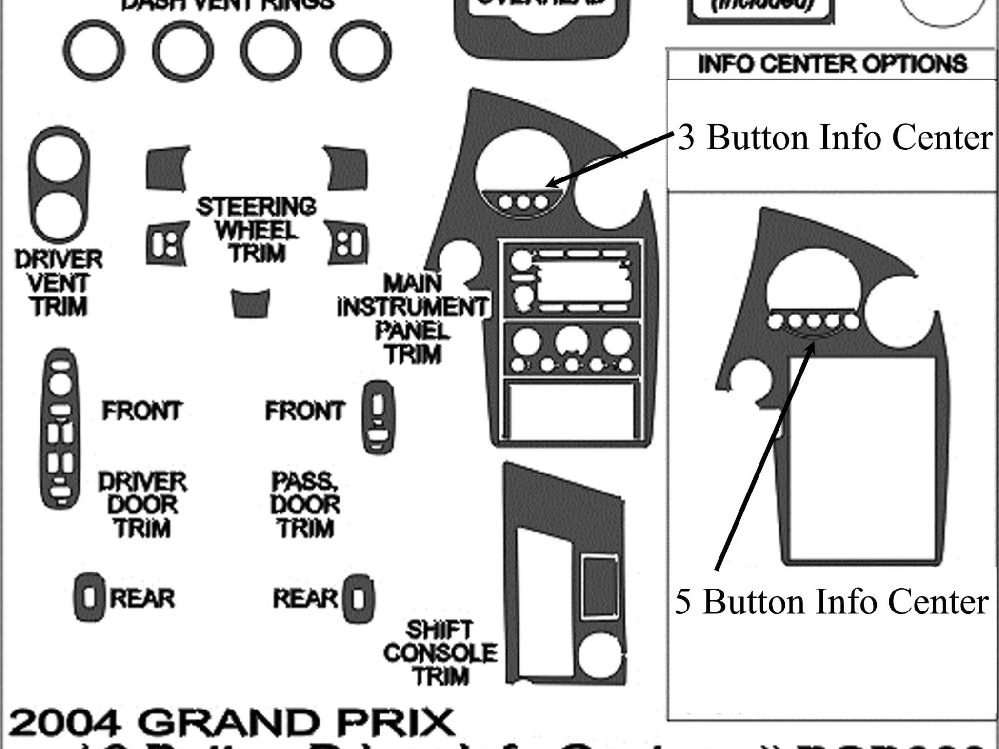 PONTIAC GRAND PRIX INTERIOR DASH TRIM KITS - Direct Car Trim